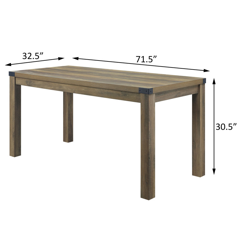 Plethoria Marchetto Rustic Oak Rectangular Dining Table | Wayfair